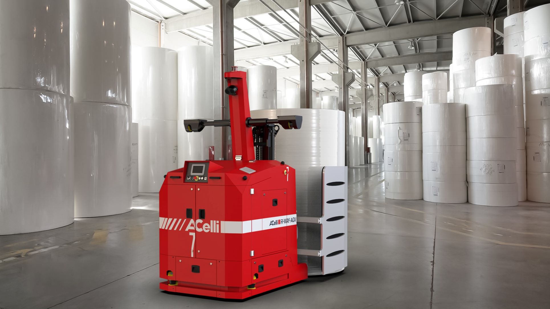 The automated warehouse for paper and nonwoven reels